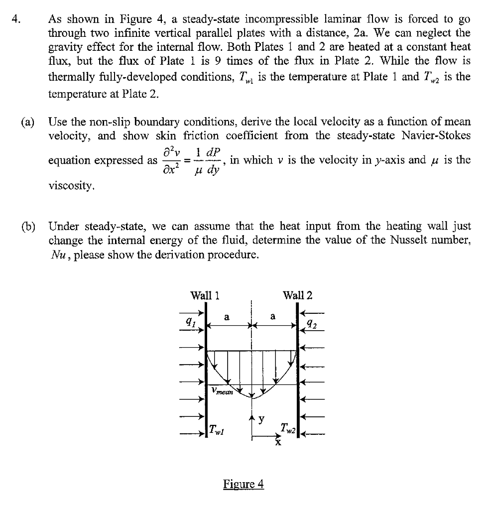 Solved As shown in Figure 4, a steady-state incompressible | Chegg.com