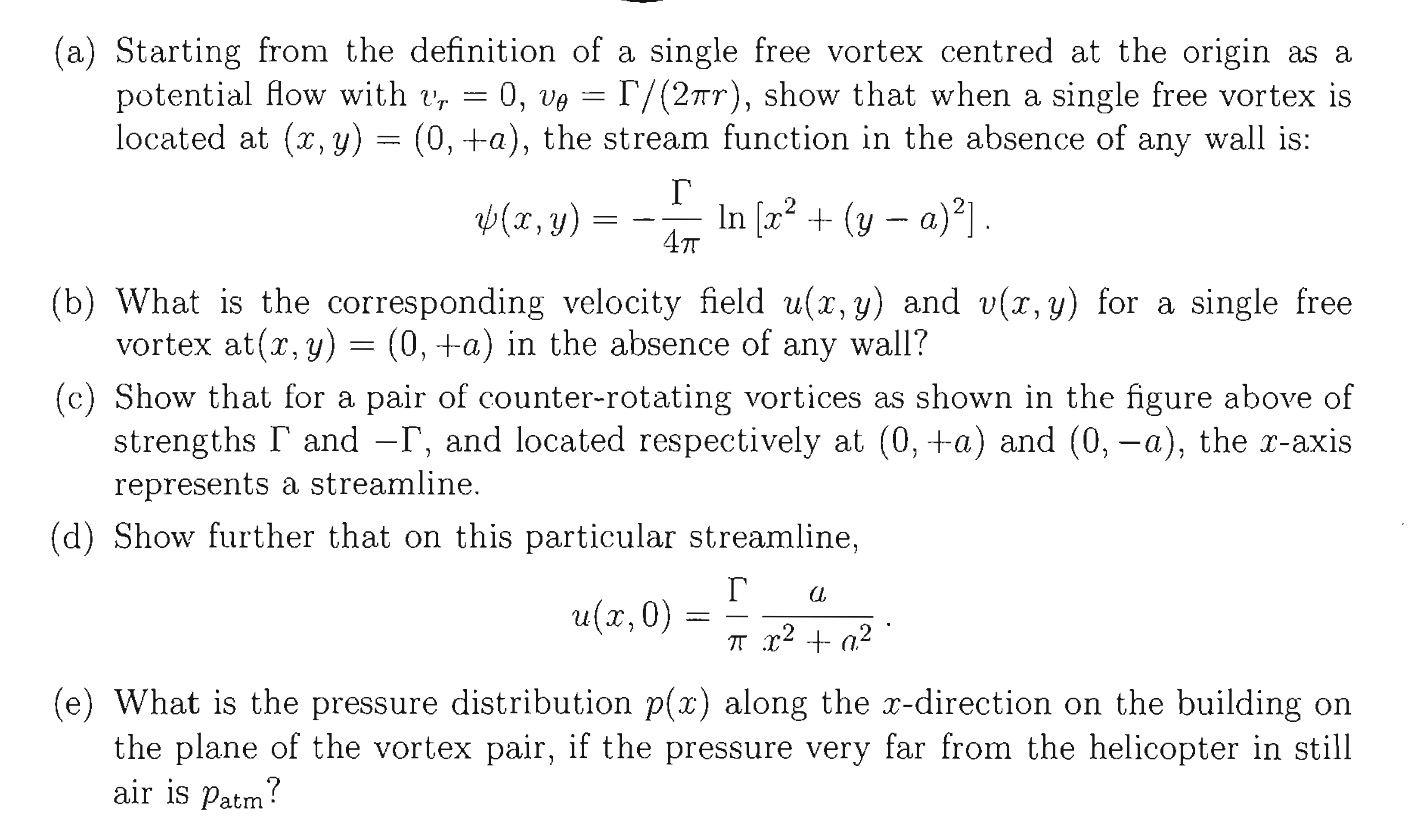 Solved Starting from the definition of a single free vortex | Chegg.com