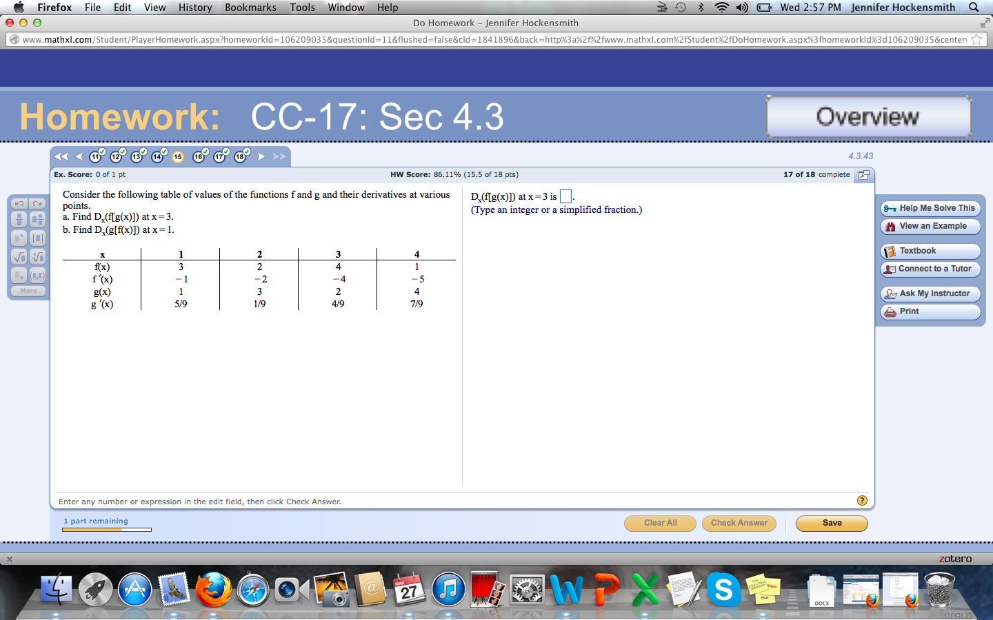 Solved Consider the following table of values of the | Chegg.com
