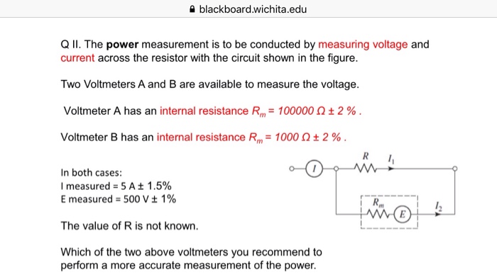Solved The power measurement is to be conducted by measuring | Chegg.com
