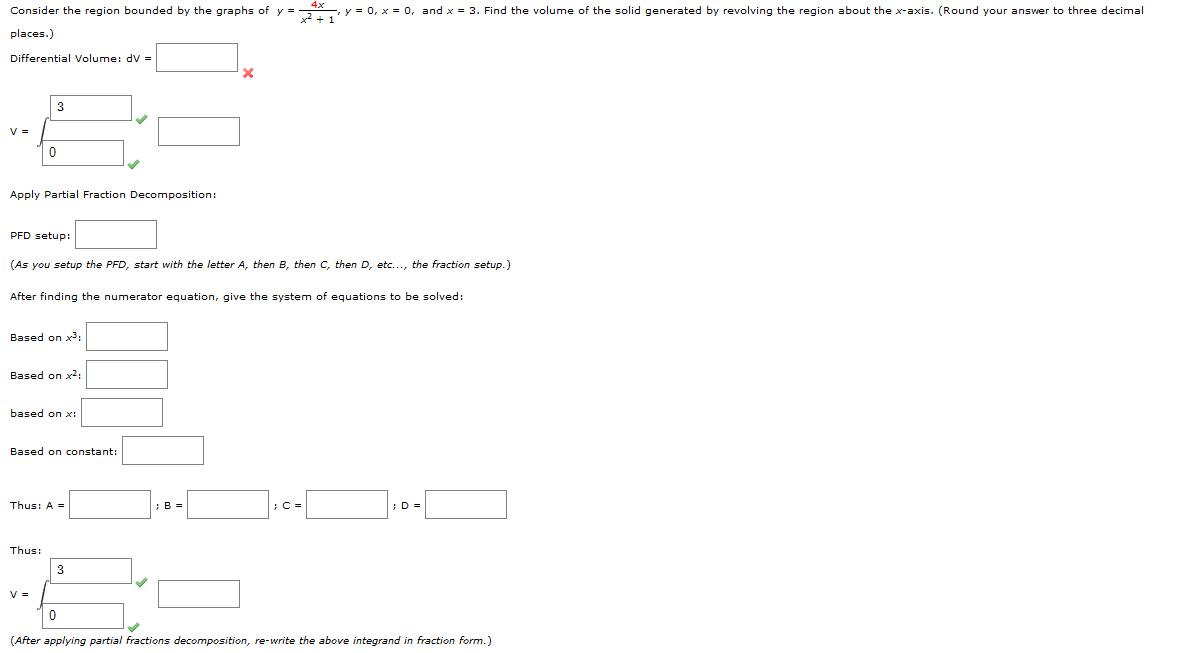 Solved Consider the region bounded by the graphs of y = 4x / | Chegg.com