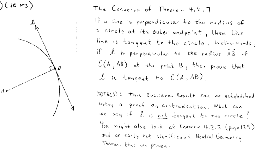 Solved The converse of Theorem 4.5.7 If a line is | Chegg.com