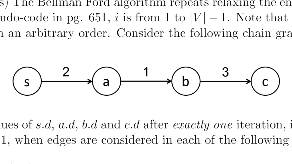 Solved The Bellman Ford algorithm repeats relaxing the | Chegg.com