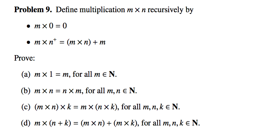 Solved Define Multiplication M Times N Recursively By M T Chegg solved-define-multiplication-m-times-n-recursively-by-m-t-chegg