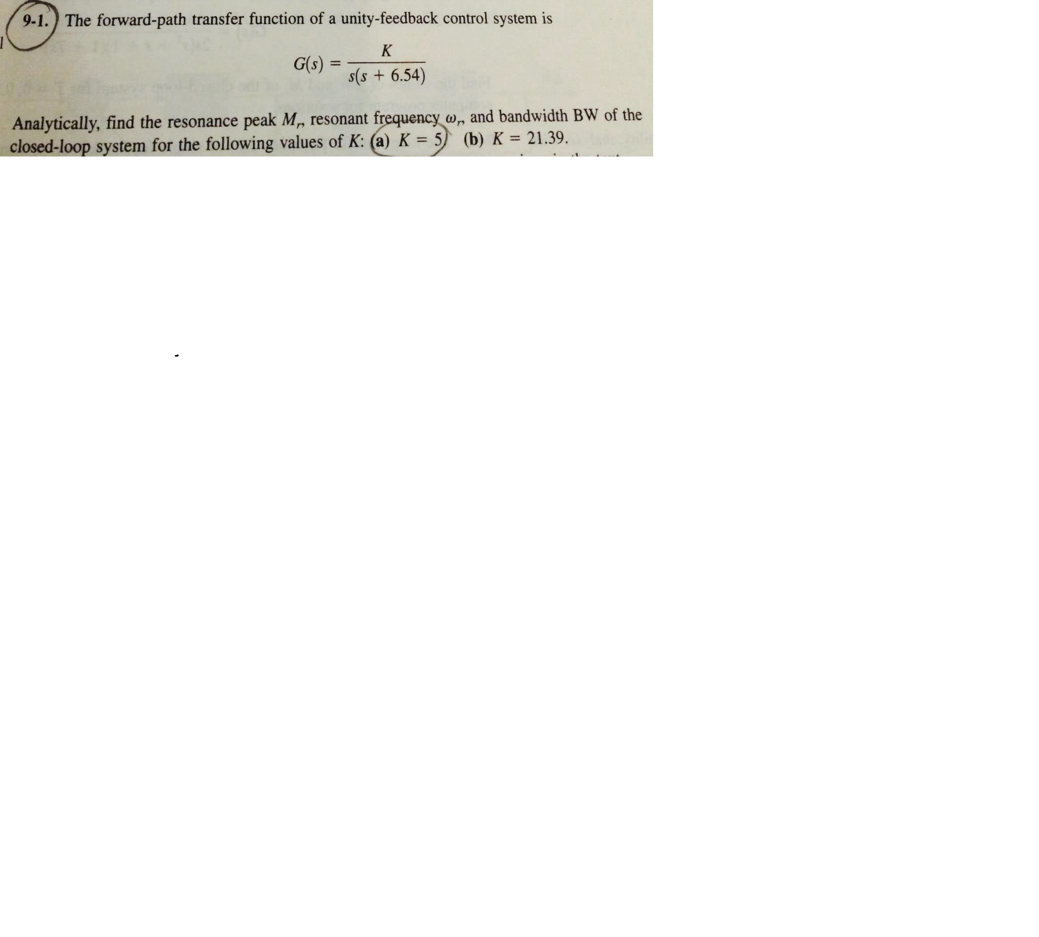 Solved The Forward Path Transfer Function Of A