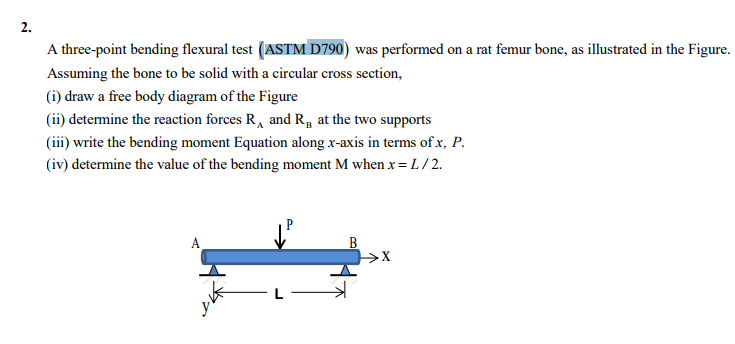 Solved 2. A three-point bending flexural test (ASTM D790) | Chegg.com