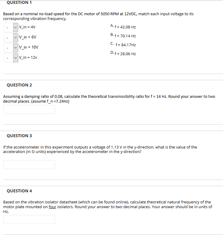 Solved QUESTION 1 Based on a nominal no-load speed for the | Chegg.com