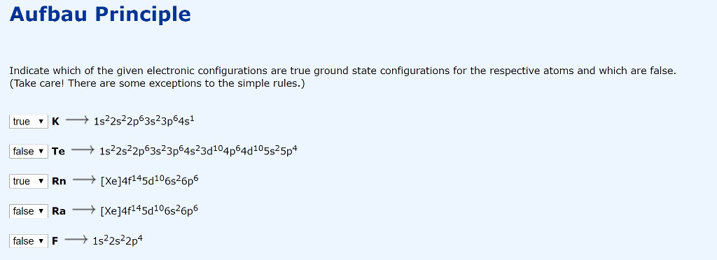 Solved Aufbau Principle Indicate which of the given | Chegg.com