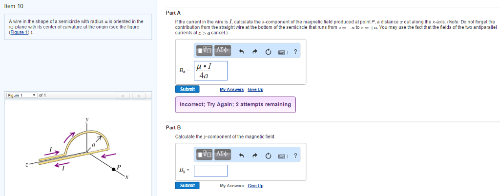 Solved A wire in the shape of a semicircle with radius a is | Chegg.com
