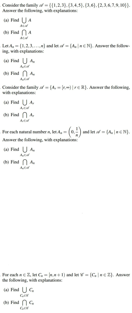 Solved Consider the family A ={{1, 2, 3}, {3, 4, 5}, {3, 6}, | Chegg.com