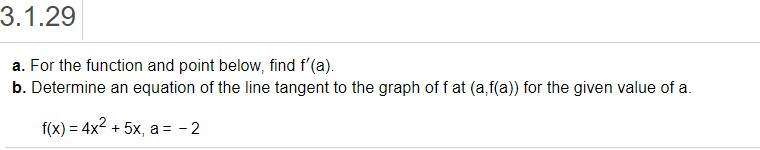 Solved 3.1.29 a. For the function and point below, find | Chegg.com