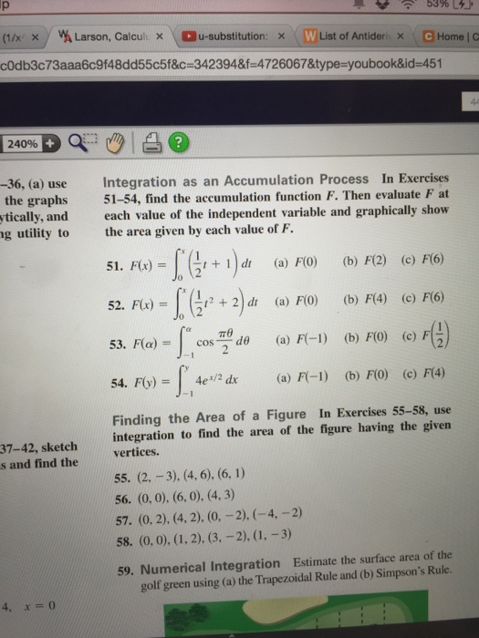 Solved Integration as an Accumulation Process In Exercises | Chegg.com