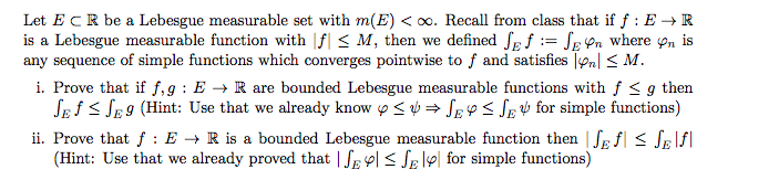 Solved Let E c R be a Lebesgue measurable set with m(E)