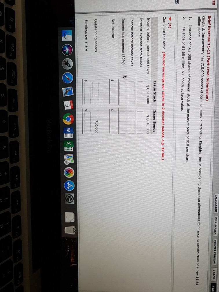 Solved NEXT ES Brief Exercise 11-11 (Part Level Submission) | Chegg.com