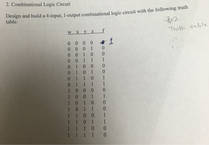 Solved Design And Build A 4 Input 1 Output Combinational