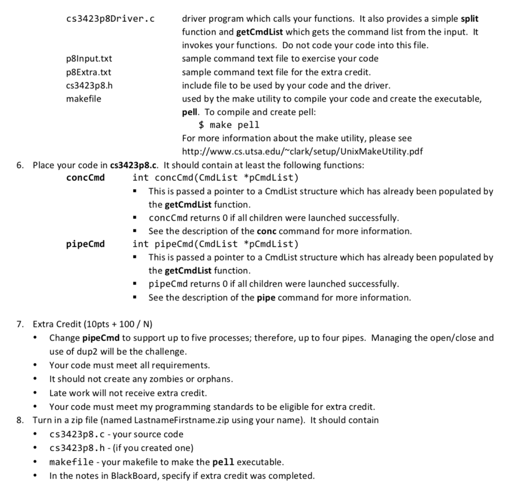 CS3423 Pgm#8 Process Control (40 pts) This assignment | Chegg.com