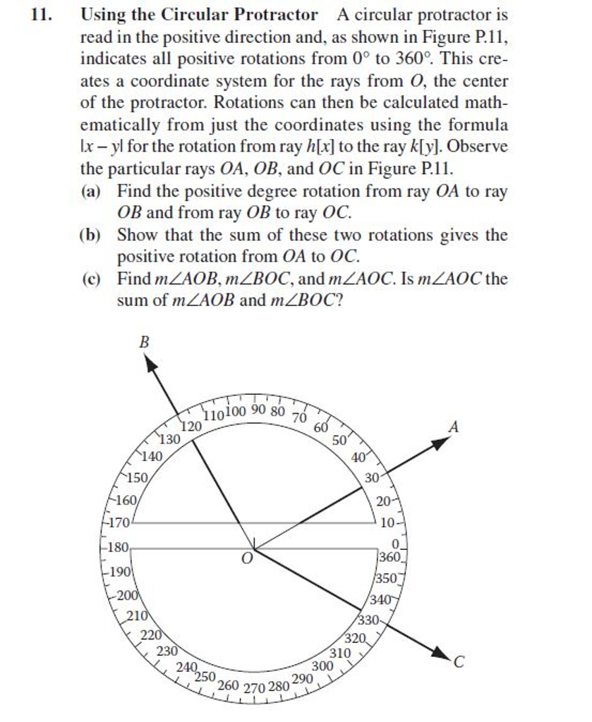 Solved Using the Circular Protractor A circular protractor | Chegg.com