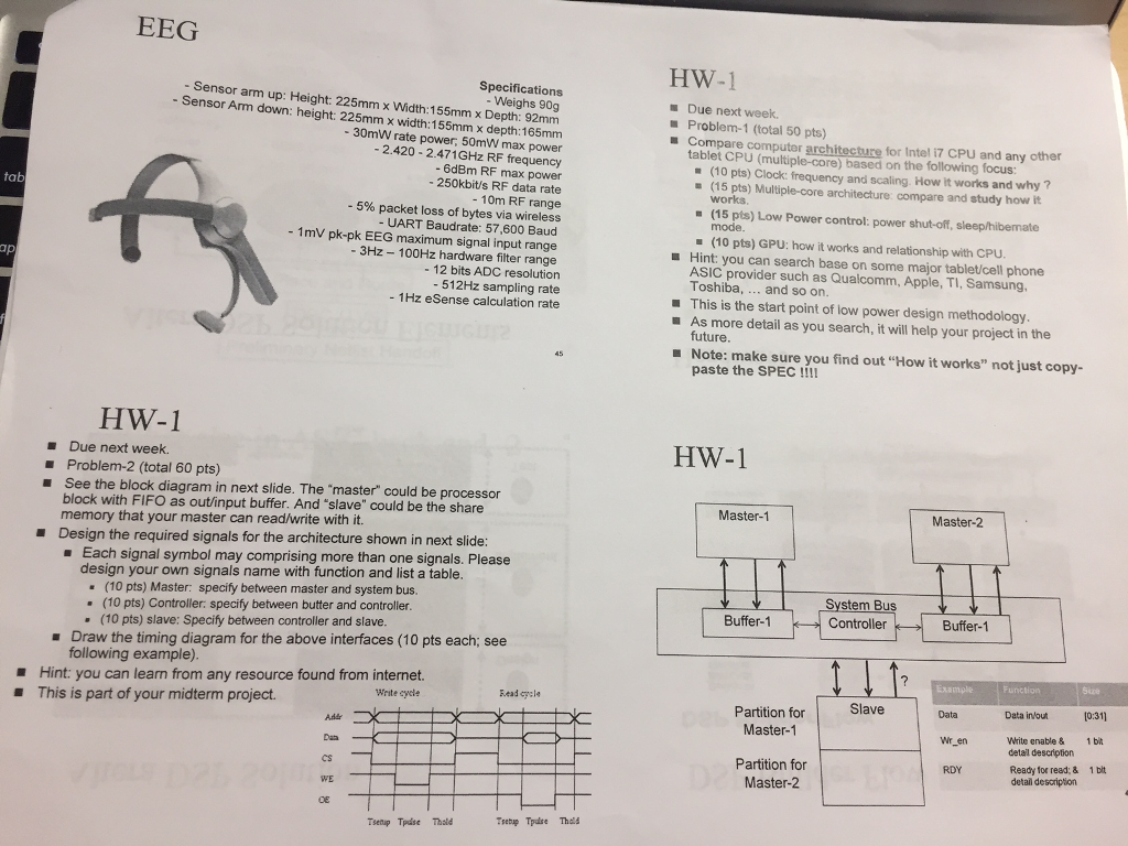EEG Sensor arm up: Height: Specifications Sensor Arm | Chegg.com
