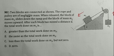 Solved Two blocks are connected as shown. The rope and | Chegg.com