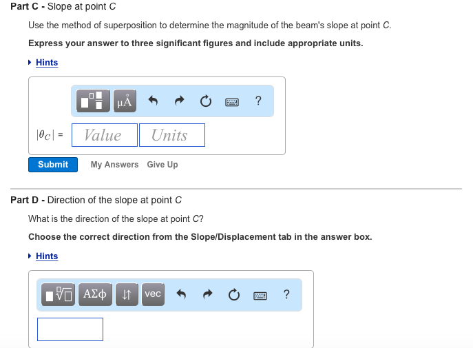 Solved Learning Goal Part A Deflection at point C To | Chegg.com