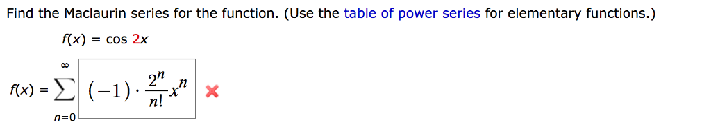 Solved Find the Maclaurin series for the function. (Use the | Chegg.com