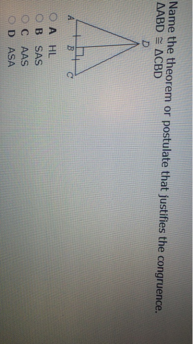 Solved Name the theorem or postulate that justifies the | Chegg.com