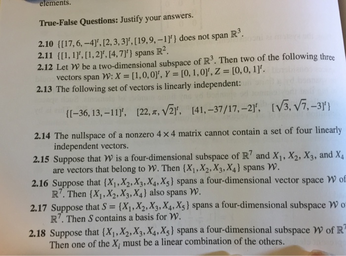 Solved Justify your answers. {[17, 6, -4]^t, [2, 3, 3]^t, | Chegg.com