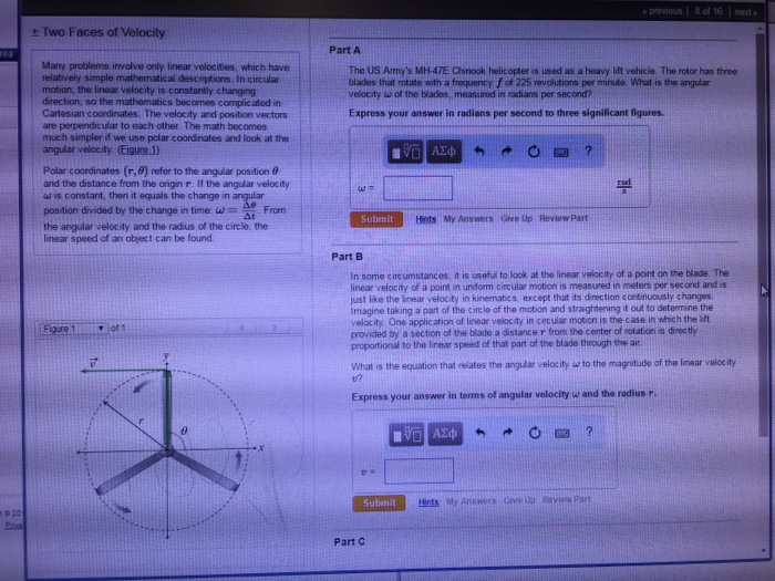 Solved Many problems involve only linear velocities, which | Chegg.com
