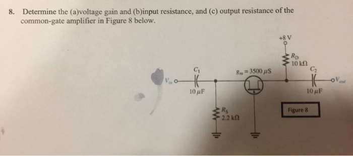 Solved Determine the voltage gain and input resistance, | Chegg.com