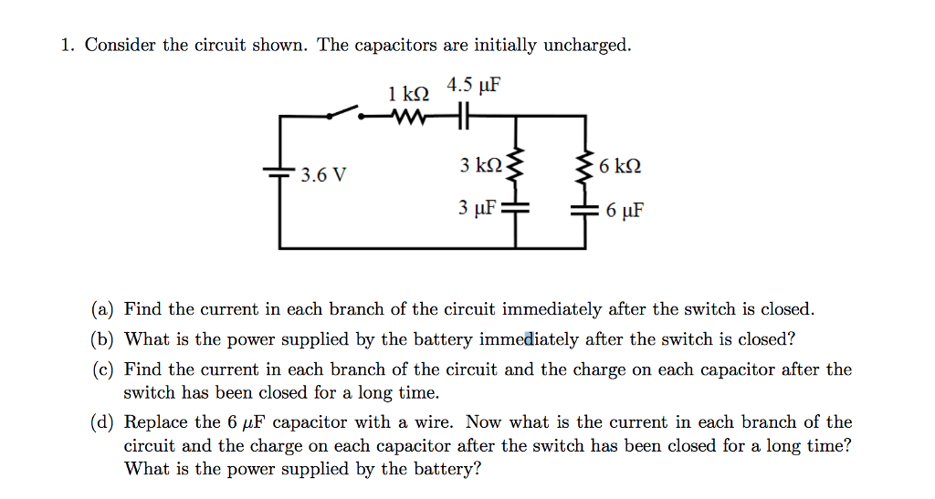 Solved Consider the circuit shown. The capacitors are | Chegg.com