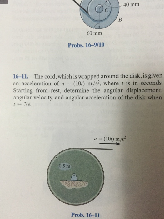 Solved The cord, which is wrapped around the disk, is given | Chegg.com