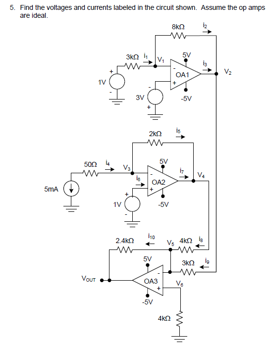 Solved Find the voltages and currents labeled in the circuit | Chegg.com