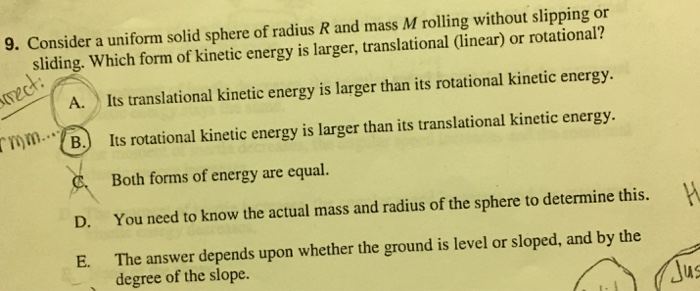 Solved Consider a uniform solid sphere of radius R and mass | Chegg.com