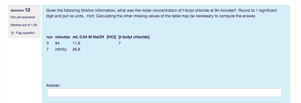 Solved Given the following titration information, what was | Chegg.com