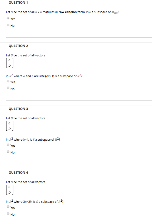 Solved QUESTION 1 Let S be the set of all nxn matrices in | Chegg.com