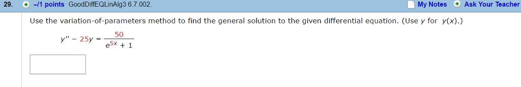 Solved Use the variation-of-parameters method to find the | Chegg.com