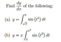Solved Find dy/dx of the following: (a) y = | Chegg.com