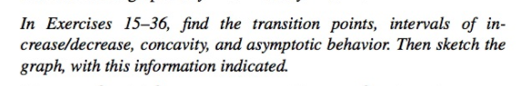 Solved In Exercises 15-36, find the transition points, | Chegg.com