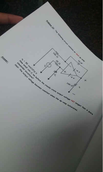 Solved The following circuit contains an ideal op-amp. V_s | Chegg.com