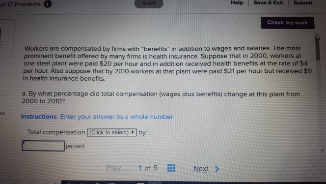 Solved er 17 Problems Help Save & Exit Submit Check my work | Chegg.com