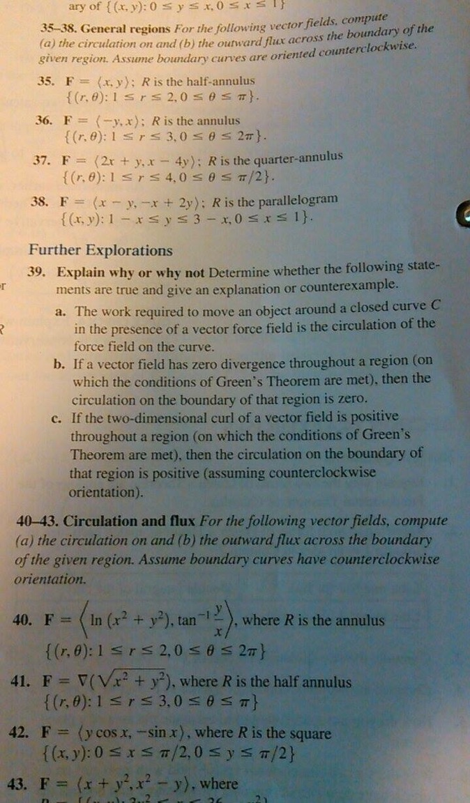 Solved For the following vector fields, compute the | Chegg.com