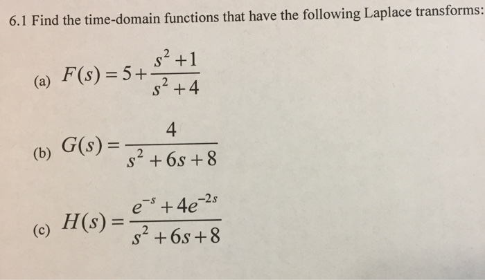 Solved Find the time-domain functions that have the | Chegg.com