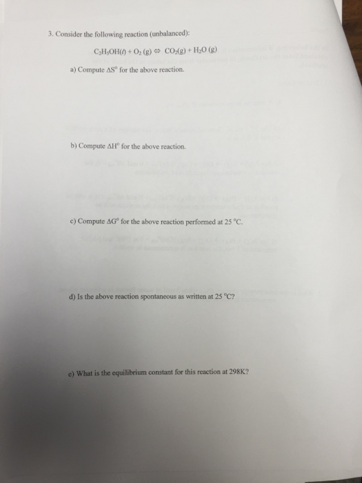 Solved Consider the following reaction (unbalanced): | Chegg.com