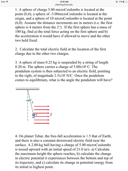 Solved 8:16 AM elearning.kctcs.edu iPad令 @ 17%〔っ 1. A sphere | Chegg.com