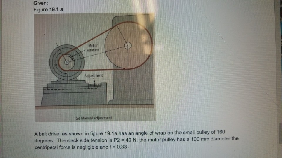 Solved Given: Figure 19.1 a Motor rotation Adjustment (a) | Chegg.com