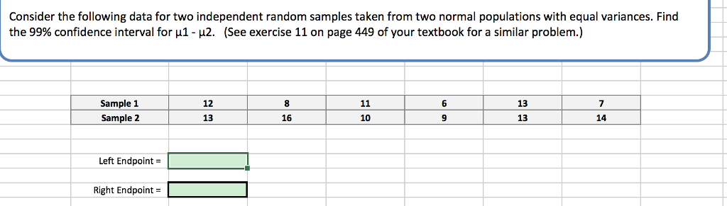 Solved Consider the following data for two independent | Chegg.com