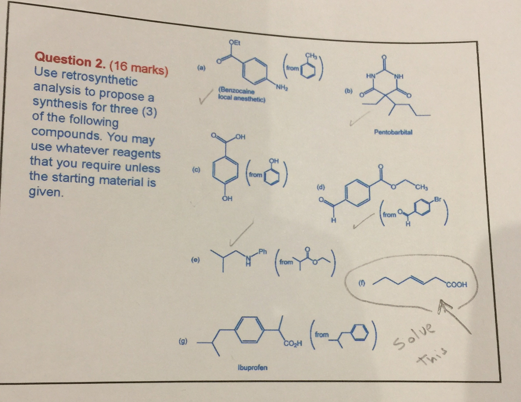Solved Use retrosynthetic analysis to propose a synthesis | Chegg.com