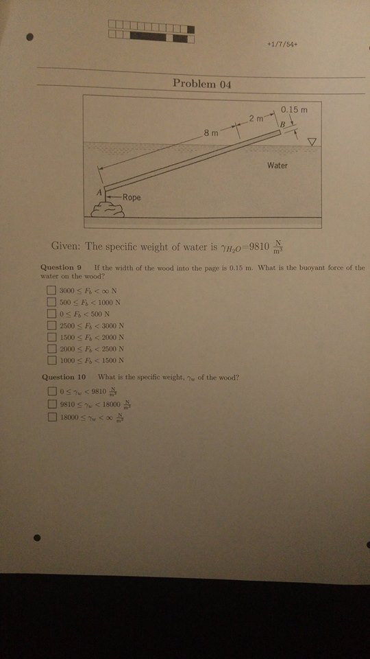 Solved Given: The specific weight of water is gamma H_2O = | Chegg.com