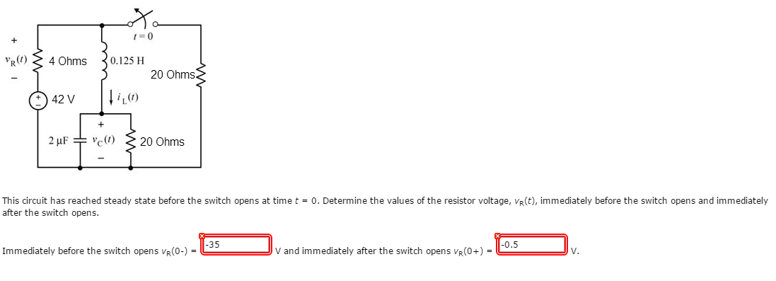Solved This Circuit Has Reached Steady State Before The