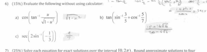 Solved Evaluate the following without using calculator: | Chegg.com